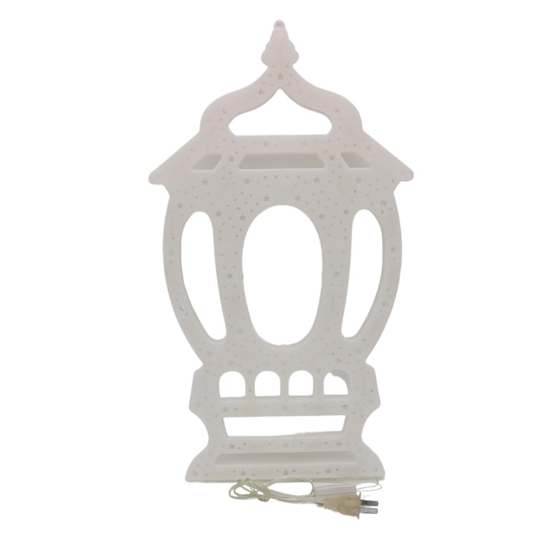 White Large 16” Lather Fanoos Hanging Décor – Nile Deli